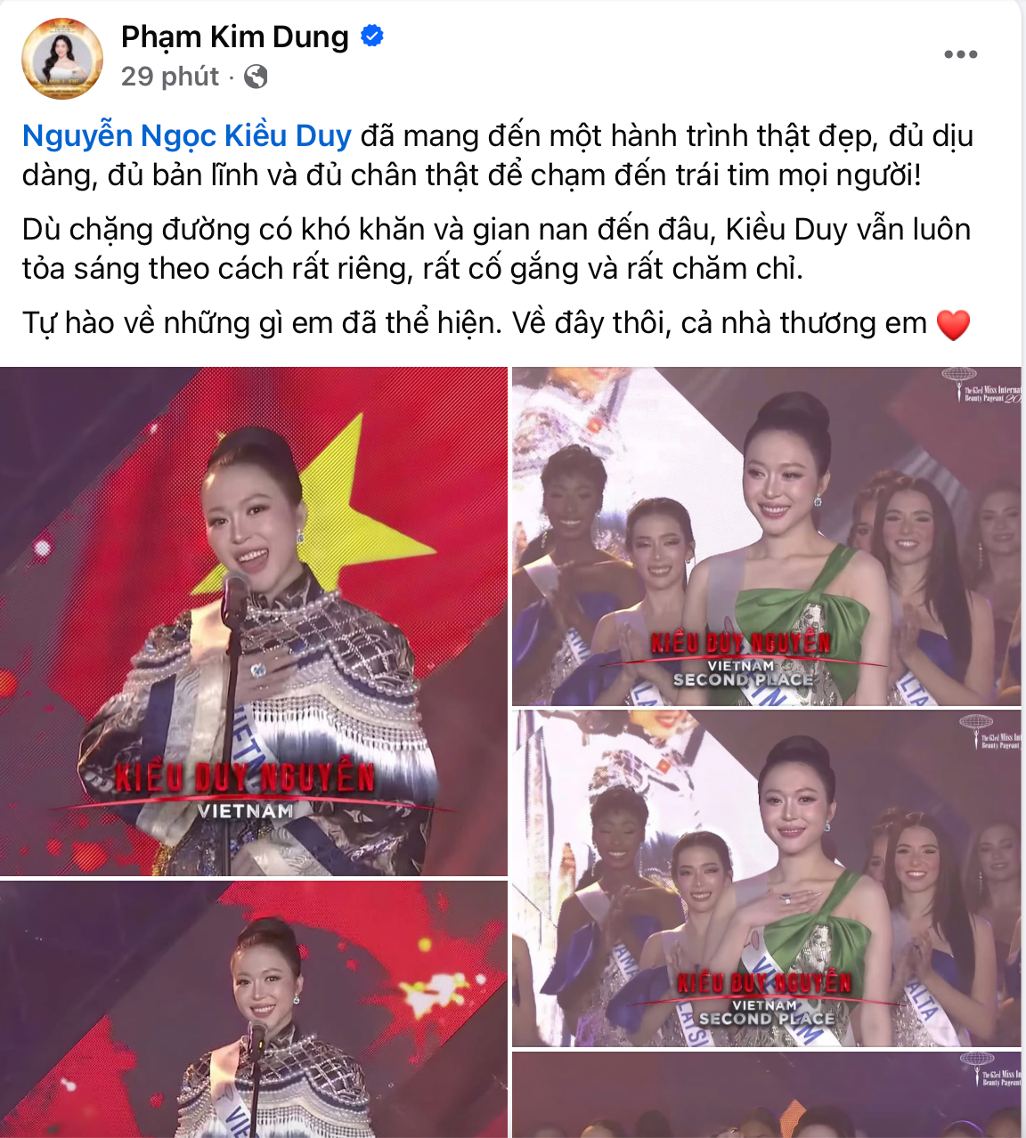 Kiều Duy xin lỗi sau khi trượt Top 20 Hoa hậu Quốc tế 2025