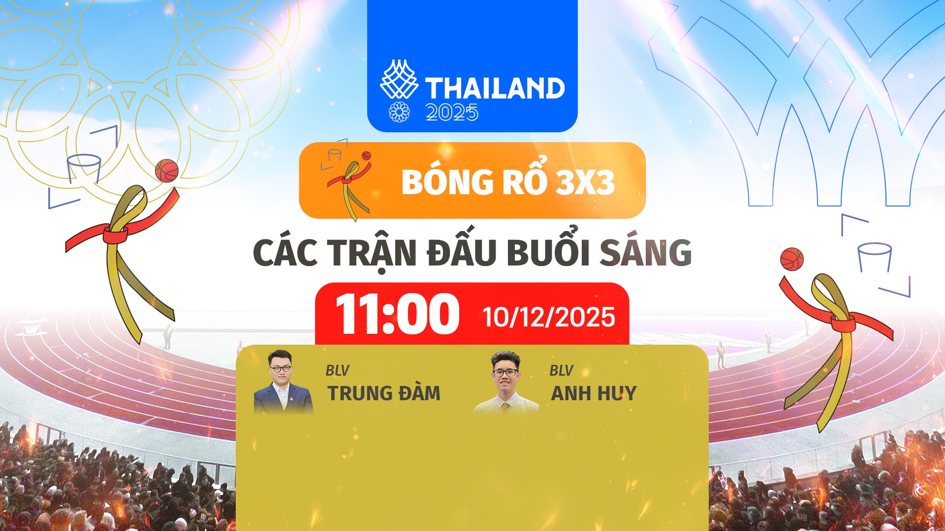 Lịch thi đấu bóng rổ SEA Games 33 hôm nay 10/12/2025