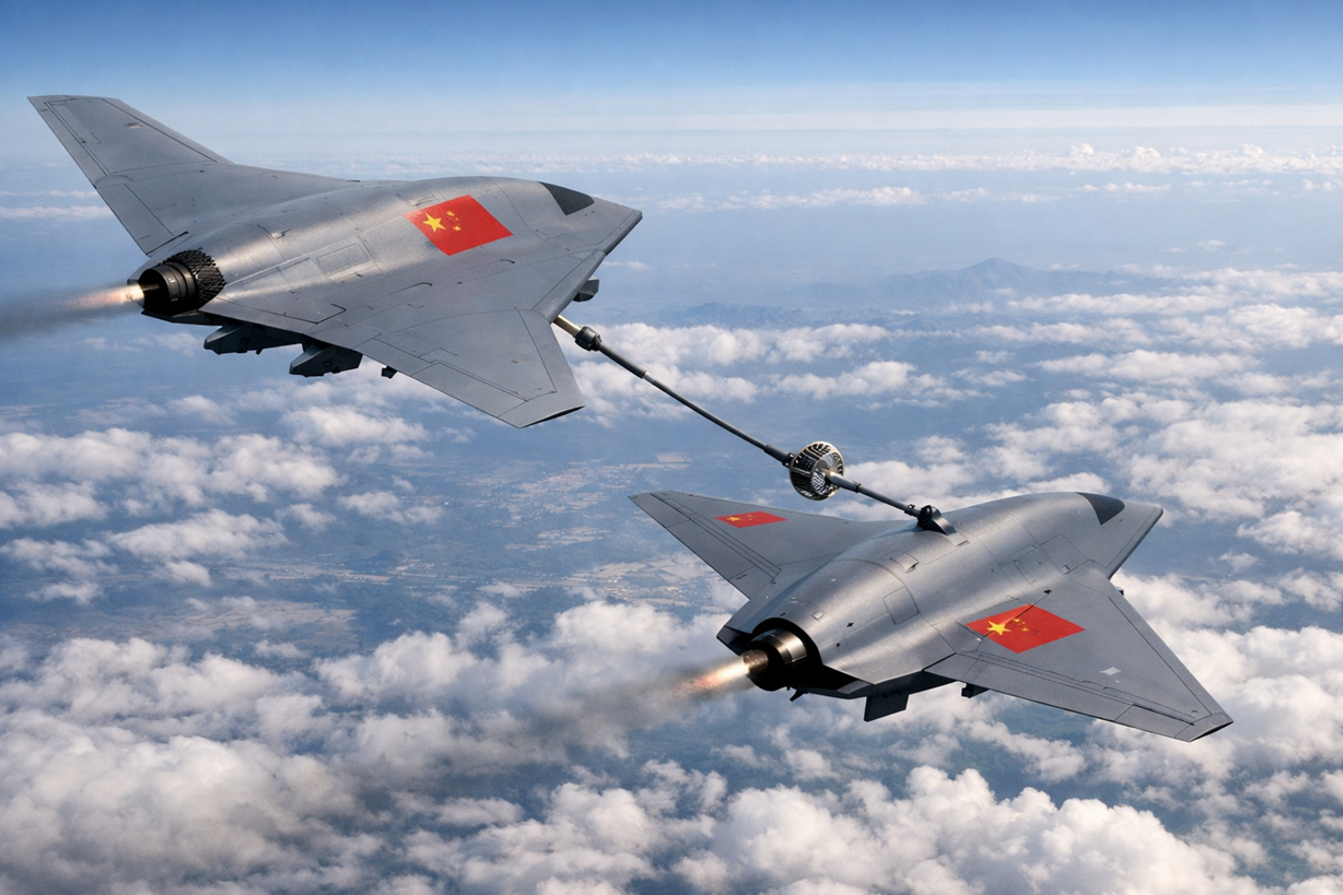 Chinese UAVs self-refuel in mid-air using AI.