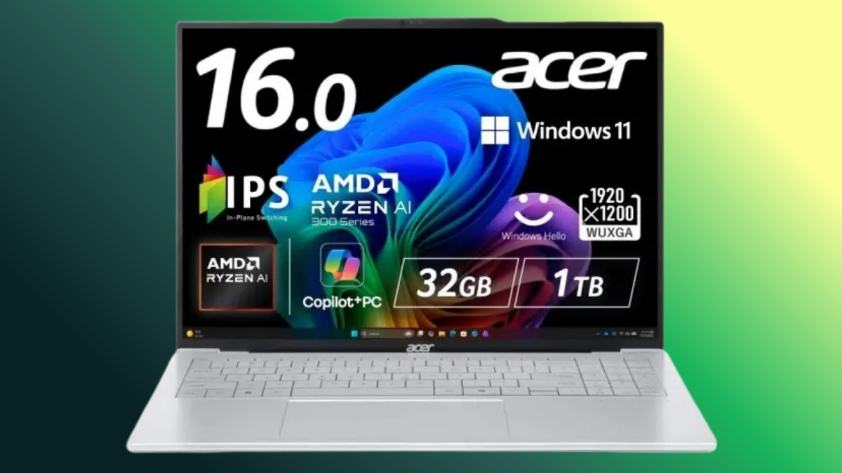 Acer ra mắt Swift Air 16: Laptop 16 inch nhẹ kỷ lục 990g cùng chip Ryzen AI